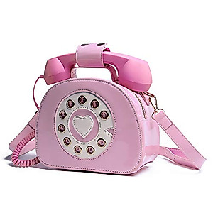 Oweisong Women Telephone Shaped Handbag and Purses Retro Phone Top-Handle Shoulder Bags Crossbody Totes