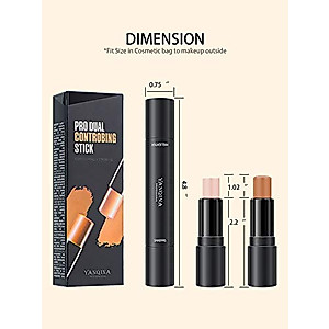 MIRORA Contour Stick, Concealer Contour, Shading Highlighter Stick for Makeup, 2 in 1 effect Face Cosmetics (2 Colors, Lvory, Dark Brown)