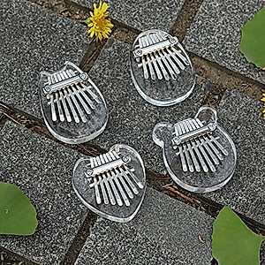 SLDHR Mini 8 Keys Kalimba Thumb Piano, Portable Marimba Music Thumb Piano Pendant with Lanyard, A Unique Gift for Children, Adults and Beginners (Oval) B12-1