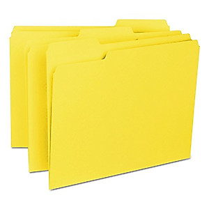 Smead Interior File Folder, 1/3-Cut Tab, Letter Size, Yellow, 100 per Box (10271)