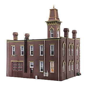 Built-N-Ready 2-Story Firehouse Building HO Woodland Scenics