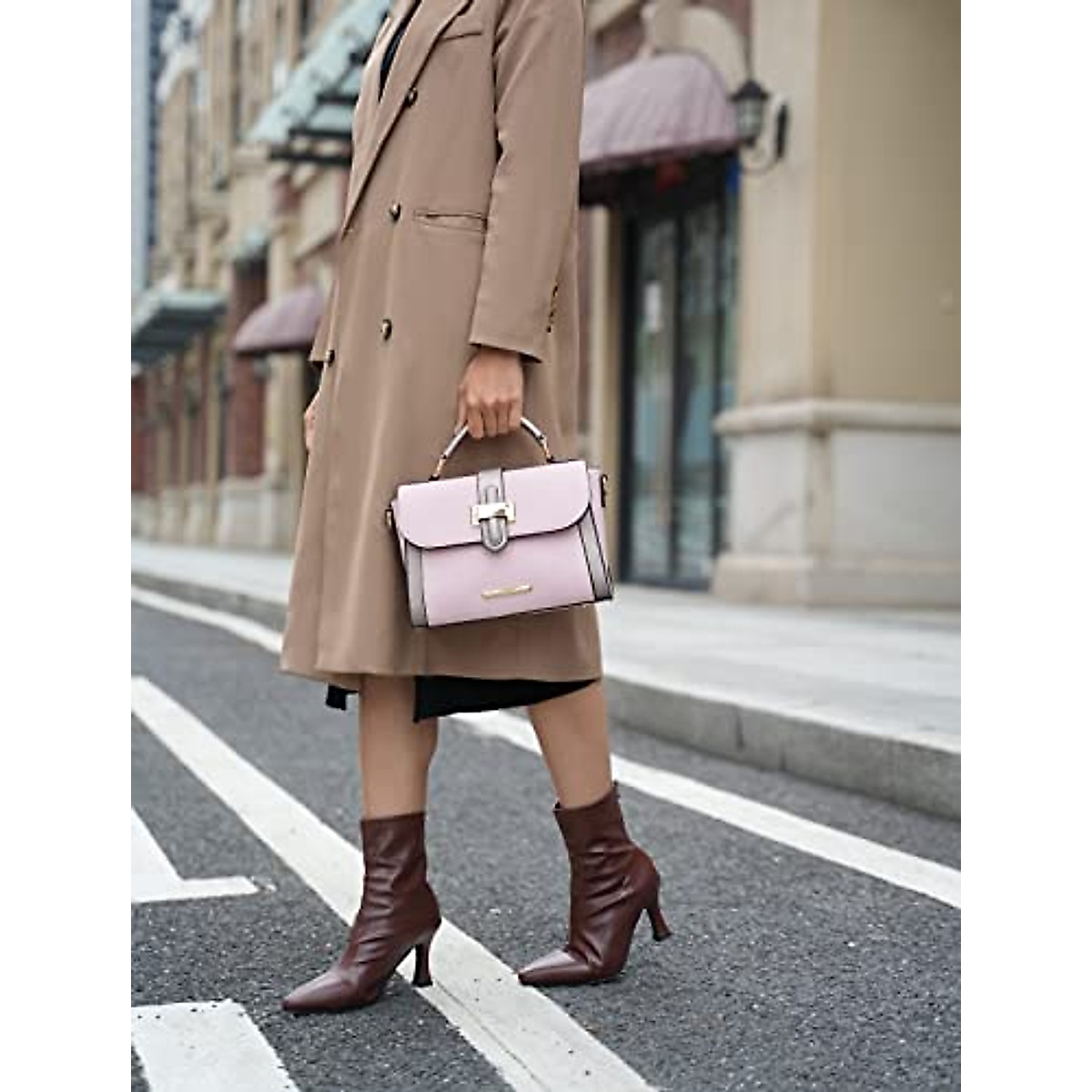 MKF Collection Satchel Bag for Women, Vegan leather Shoulder bag top handle Crossbody handbag Purse