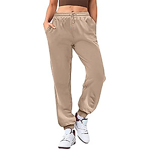 Sweatpants for Women Cinch Bottom Drawstring Elastic Waist Pants Sporty Gym Athletic Yoga Joggers Lounge Trousers with Pockets