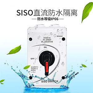 CEKGDB 1 PCS Solar Electrical Isolator Switch 1000V DC Isolator Switch with 2 Pairs Solar Connectors for Solar Power System