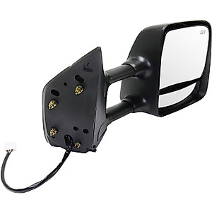 Kool Vue Passenger Side Power Heated Towing Mirror for Nissan Titan 2004-2015 With Memory Chrome With Towing Package