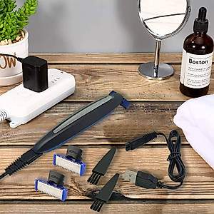 2PCS LinMei Electric Shaver Replacement Head Compatible for 1st Generation Micro Trimmer Solo Shaver for Men with Replacement Charger and Clean Brush