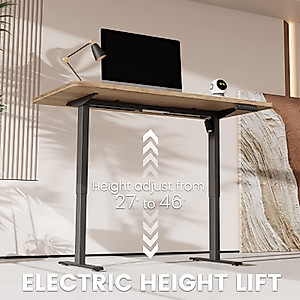 IWEICARE Computer Workstations Electric Adjustable Standing Desk Frame, Stand up Desk Frame, Sit Stand Desk Legs with Memory Function, Black Frame Only