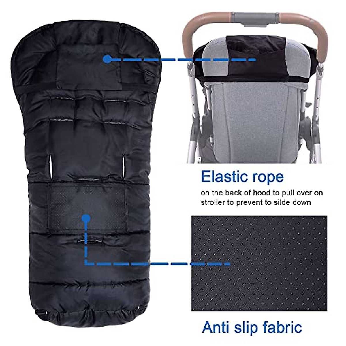 Yobee Weatherproof Toddler Footmuff, Universal Sleeping Bag for Stroller, Comfortable Warm,Temperature Adjustable,100% Safe Toddler Footmuff, Toddler Bunting Bag