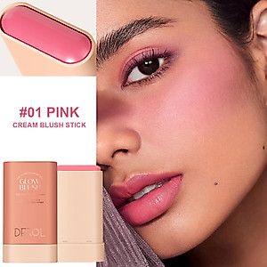 Cream Blush Stick, Multi-use Stick Blush Makeup for Cheek and Lip, Monochromatic Blush Face Beauty Wand for Women, Long Lasting, Waterproof, Moisturizer, Matte Finish, 1oz (#01 Pink)