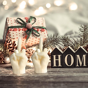 NIMONA Middle Finger Scented Candle, 2 Pcs Apartment Home Decor Aesthetic Soy Wax Hand Gesture Cute Candles, Desk Sculpture Decorations Gift for House, Bedroom and Home Room.