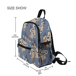 OREZI Cute Floral Koala With Flower Toddler Bag,Non-slip and Detachable Chest Strap Travel Bag Snack diapers Bag Preschool Backpack for Kids Little Boy Girls