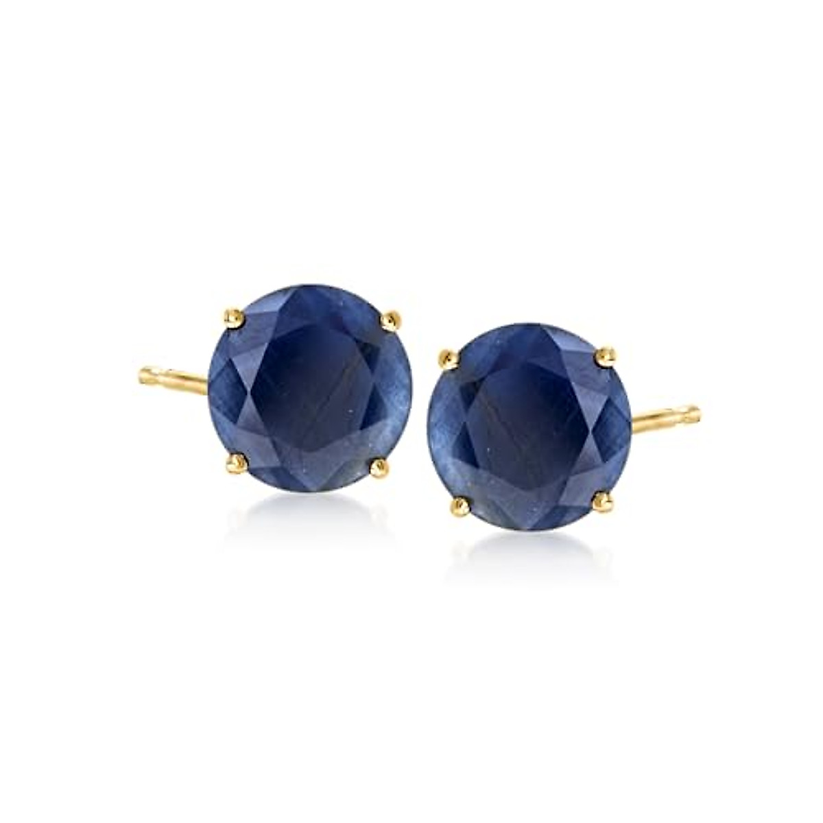 Ross-Simons 7.00 ct. t.w. Sapphire Stud Earrings in 14kt Yellow Gold