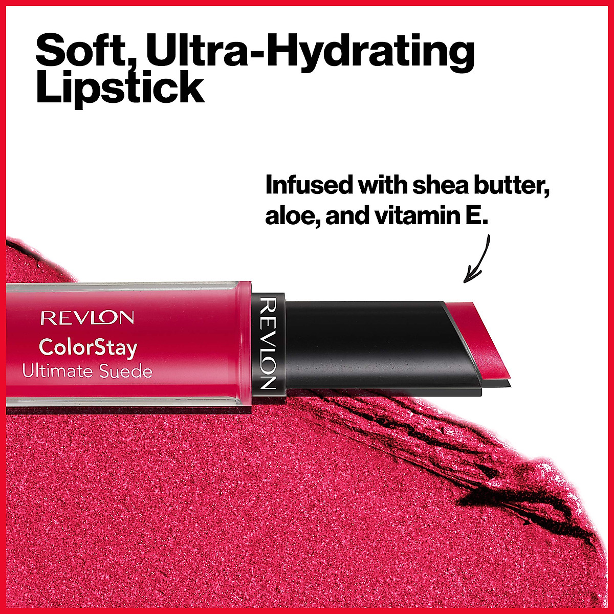 REVLON ColorStay Ultimate Suede Lipstick, Longwear Soft, Ultra-Hydrating High-Impact Lip Color, Formulated with Vitamin E, Wardrobe (047), 0.09 oz