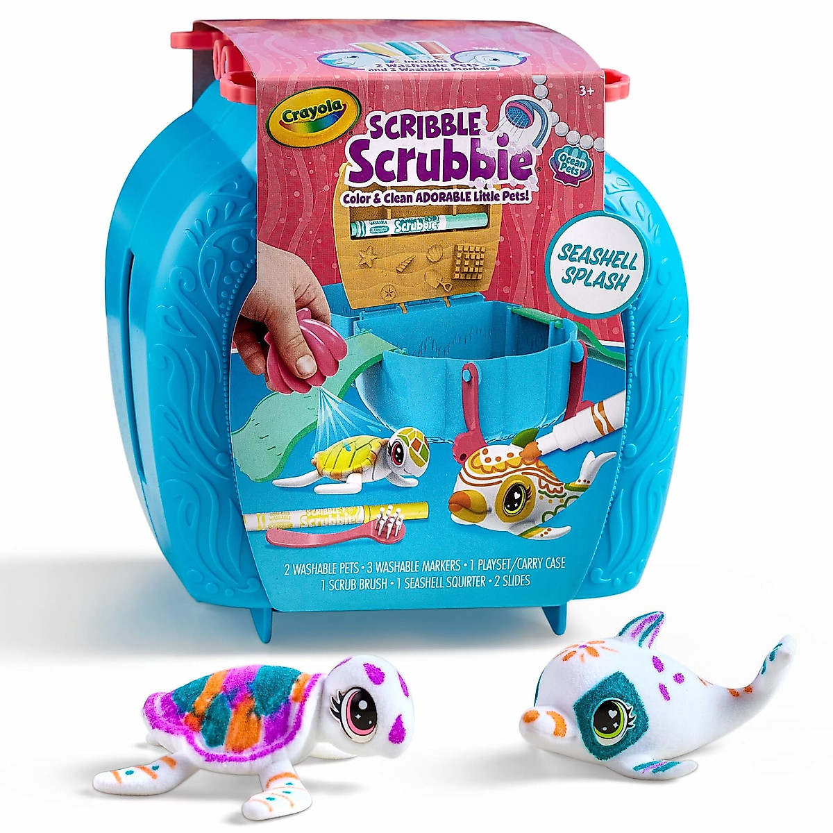 Crayola Scribble Scrubbie Pets, Ocean Animals Playset, Color & Wash Creative Toy, Gift for Kids, Age 3, 4, 5, 6