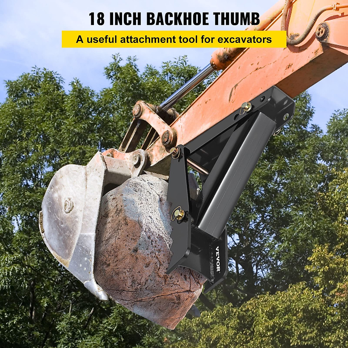 Vevor 32 inch Backhoe Excavator Thumb Attachments Weld On Adjustable Boom Tractor Excavator 1/2Inch Teeth Thick Steel Plate Assembly 12MM Bolt-On Design : Patio, Lawn & Garden