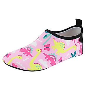 Children Thin and Breathable Swimming Shoes Water Park Cartoon Rubber Soled Beach Socks Shoes Toddler 10 Shoes Girls (Pink, 12-18 Months)