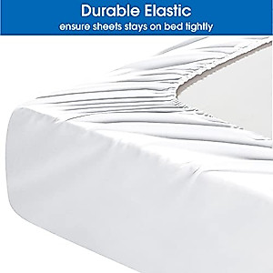 HOMEIDEAS Queen Size Bed Sheets - 6 Piece Set (White) - Extra Soft Brushed Microfiber 1800 Bedding Sheets, Deep Pocket, Wrinkle & Fade Free