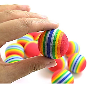Bepets 12PCS Foam Balls for Cats, Colorful Rainbow Ball Cat Toy Sponge Ball Cat Toy Ball Soft Pet Ball Toy for Cat Puppy Kitty
