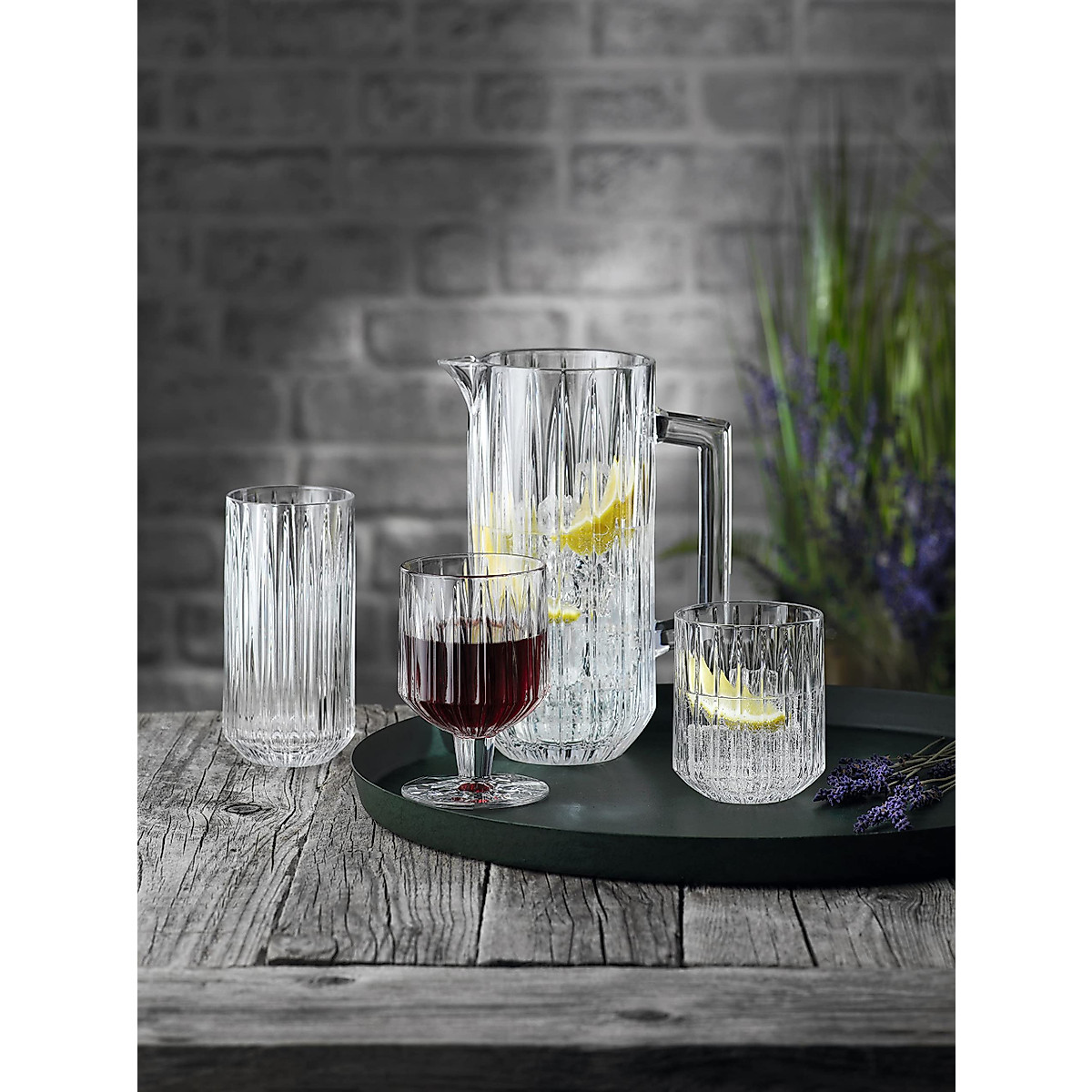 Nachtmann Jules All Purpose Glass, 9 oz, Clear, Dishwasher Safe, Cups, Red Wine and White Wine Glasses, Goblet Party Drinking Glasses with Stem, Set of 4