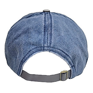 LONGTEN Vintage Baseball Cap Fashion Anchor Pattern Denim Cotton Frayed Edge Sunhat Adjustable Unisex C