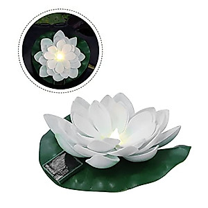 LABRIMP Outdoor Solar Lights LED Decorative Night Lily for Lights Solar Pool Light Swimming Floating Decoration Flower Pad Lamp Outdoor Garden Pond Accessories Solar Lights
