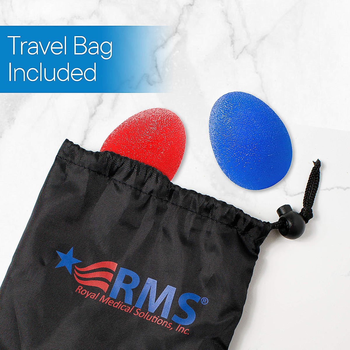 RMS 4-Pack Hand Exercise Balls - Physical & Occupational Therapy Kit for Strengthening Grip & Reducing Stiffness - Arthritis Pain Relief Exerciser for Rehabilitation, Fidget, Stress Relief