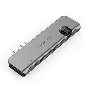 LENTION USB C Hub with Thunderbolt3(PD+Data Transfer+Video Output), 4K HDMI, USB 3.0, Gigabit Ethernet Mac Adapter Compatible 2016-2023 MacBook Pro, Mac Air(CS65, Dark Gray)
