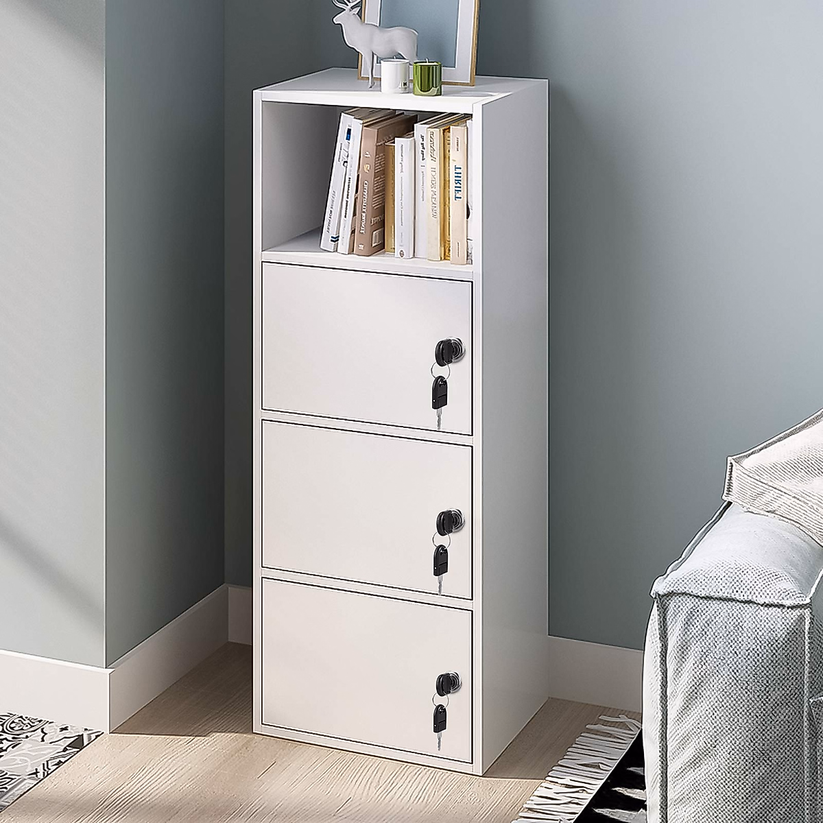 Tanice 4 Pack Furniture Lock Zinc Alloy Cam Security Lock Keyed Alike Cylinder Cupboard Drawer Lock with 8 Keys for Door Cabinet Mailbox Drawer Cupboard Household Office