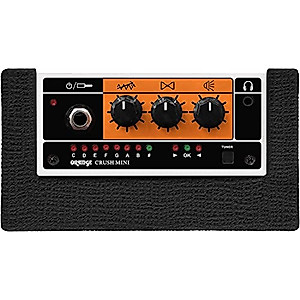 Orange Crush Amp Black Mini 3W Analogue Combo Battery Powered Amp Bundle with AC Power Adapter, 9V Battery & Polishing Cloth - Electric Bass Guitar Amp, Portable Practice Amp, Mini Speaker Amplifier
