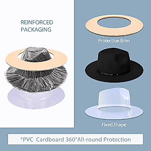 SAJUZEN Wide Brim Fedora Hats for Women Mens Felt Fedora Hats with Belt Buckle