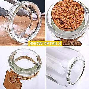 Ufrount 3.4oz Mini Yogurt Mason Jar,Small Glass Decorative Bottles With Cork Lids,Set of 40,Great for Wedding Favor,DIY Projects