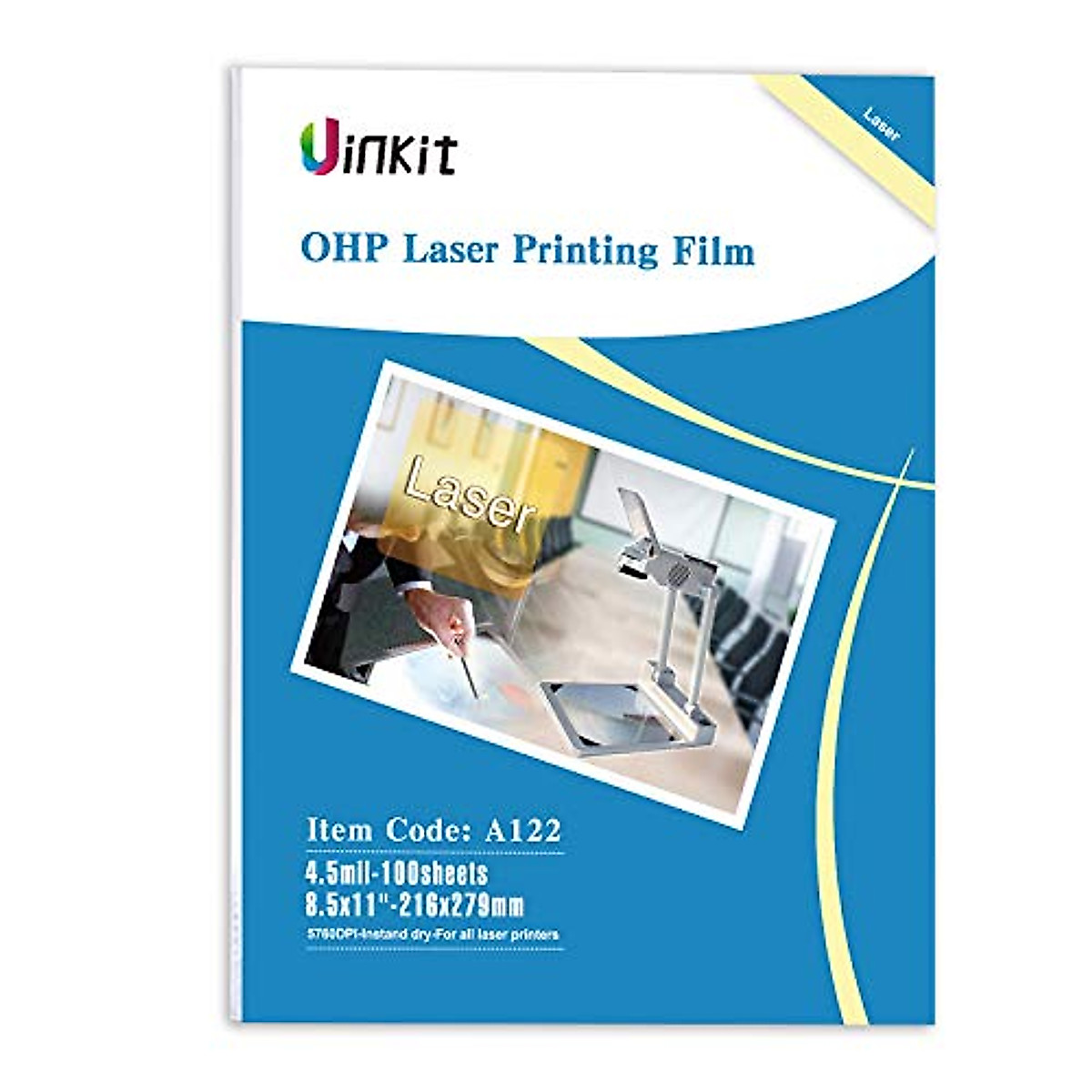 100 Sheets 8.5x11 Laser Transparency Film for Printers