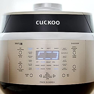 CUCKOO CRP-EHSS0309FG | 3-Cup (Uncooked) Induction Heating Pressure Rice Cooker | 15 Menu Options, Auto-Clean, Voice Guide, Made in Korea | Gold