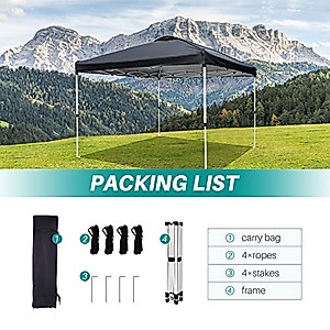 TOREAD Canopy 10'x10' Pop Up Commercial Instant Gazebo Tent with Air Vented Top,Thicken Frame,Fully Waterproof, UV 50+,Easy Set up,Portable Canopy Tent with Zipper Bag & Side Walls,Black
