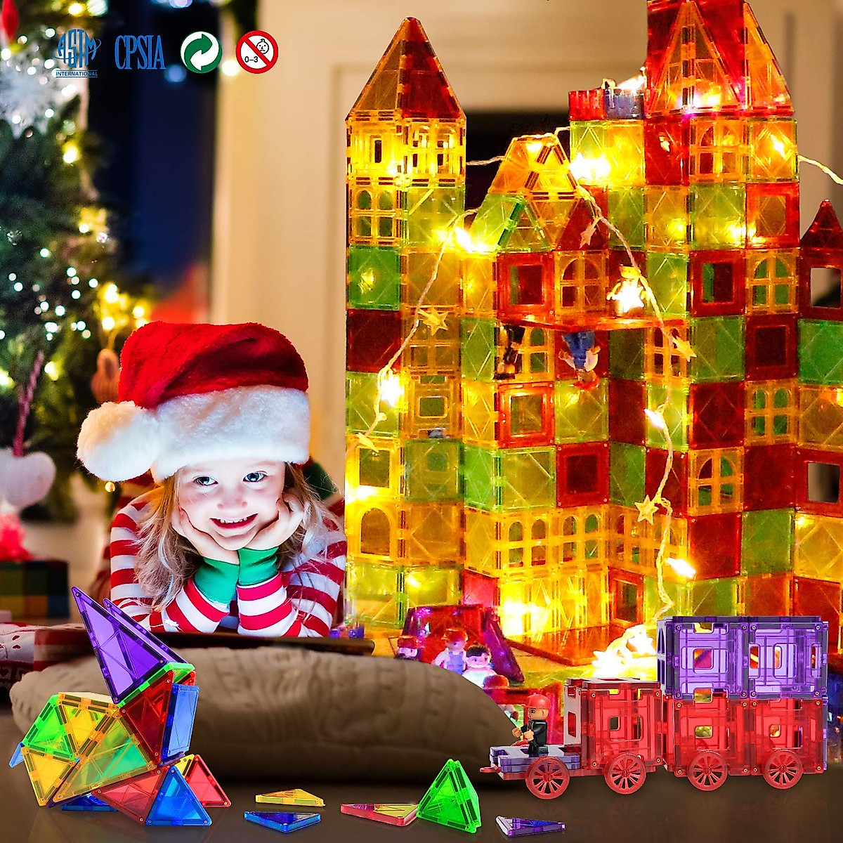 MAGBLOCK Magnetic Blocks - Magnetic Tiles Toys for Toddlers Kids Magnetic Building Blocks Preschool Magnet Set Magnetic Stem Toys 70 Pieces