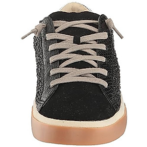 Dolce Vita Women's Zina Crystal Sneaker, Black Suede, 8
