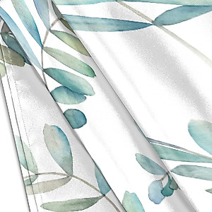 Envelope Closure Satin Pillowcase for Hair and Skin Silk Pillowcase Standard Size Watercolor Tropical Leaf Plant Pattern Pillow Cases Cooling Satin Pillow Covers