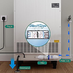 YITAHOME 2023 Upgraded Commercial Ice Maker Machine 270lbs/24h with 100lbs Storage Bin, Stainless Steel Ice Scoop, Blue Light, Freestanding Ice Machine for Home, Restaurants, Bars