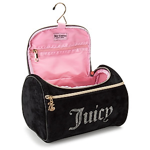 Juicy Couture Women's Cosmetics Bag - Hanging Travel Makeup and Toiletries Small Duffel Bag, Black