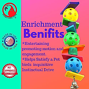 Bonka Bird Toys 1230 Ball Chewy Bird Toy Parrot cage Stuff Cages African Grey Cockatoo Macaw Amazon Foot Paper Aviary Conure Small Macaws