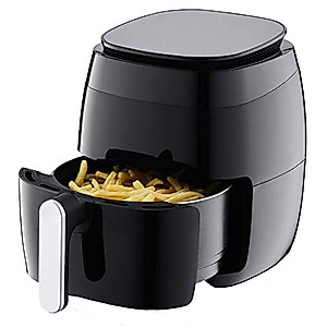 GoWISE USA 5.0-Quart 1500-Watt Digital Air Fryer with 8 Presets, GW22821-S + 50 Recipes (Black)