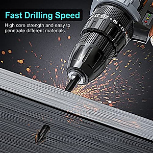 10PCS Masonry Drill Bit Set, 3/16”-1/2” Concrete Drill Bits for Tile Brick Glass Plastic, Tungsten Carbide Tip Drill Bit Work with Wood, Ceramic Tile, Wall Mirror, 1/4" Hex Shank, Black