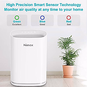 HIMOX Air Purifiers for Home Large Room Mold Pets Odor Hair Allergies in Bedroom House Office 2000 ft², 5 in 1 Medical Grade H13 Ture HEPA Filter 99.99% Removal of Dust Smoke Pollen, Ozone Free, H05