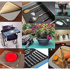 Shelf Liner Drawer Liner Non-Slip Mat Shelves Liners 12" X6.5’ Grid Pattern PVC Non-Adhesive Grip Liner Anti-Slip Mat for Kitchen Cabinets Wire Shelving Pantry Dresser Refrigerator (Purple)