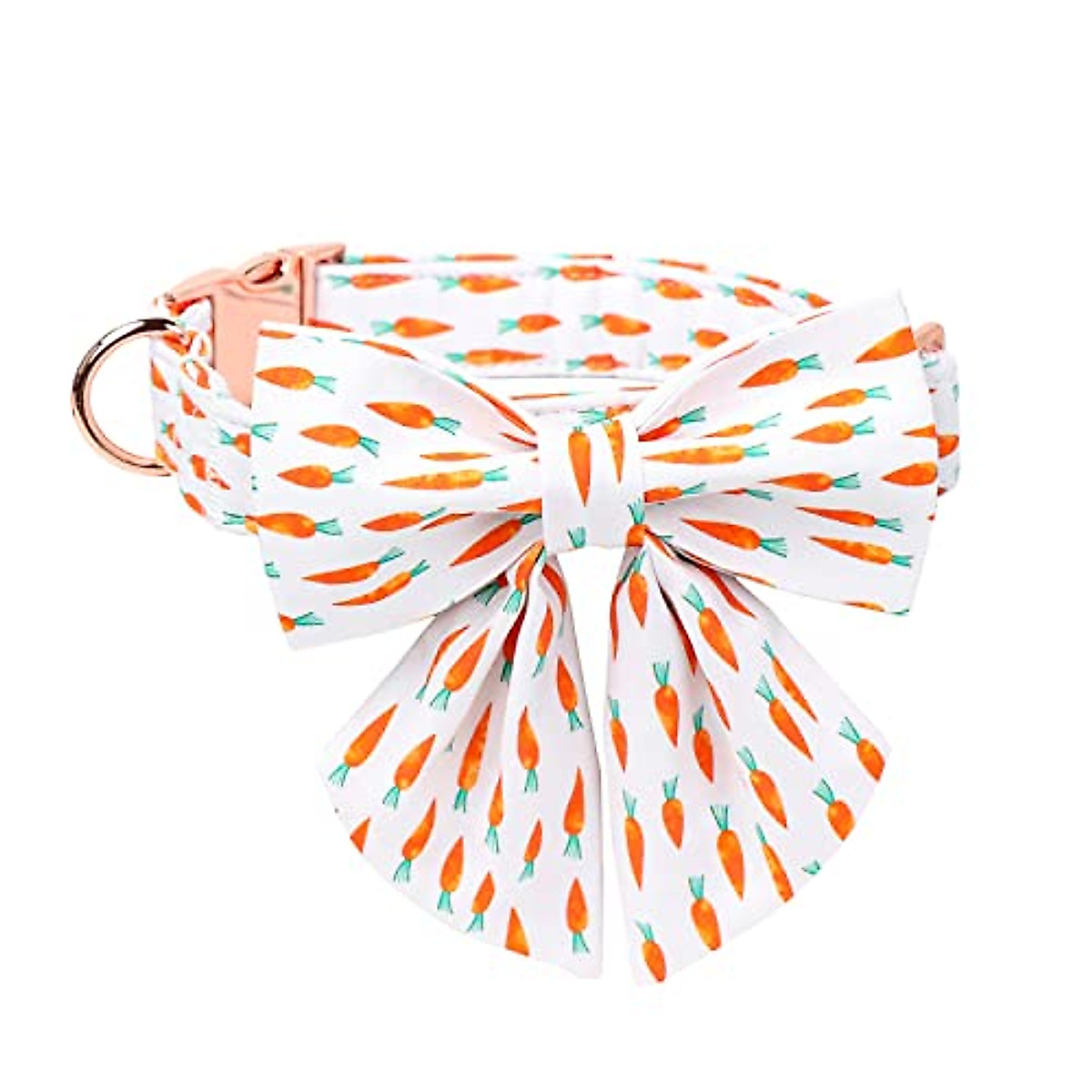 MR. CHUBBYFACE Easter Dog Collar Carrot Dog Collar with Flower Adjustable Dog Collar Bowtie for Small Medium Large Dogs