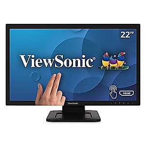 ViewSonic TD2210 22 Inch 1080p Single Point Resistive Touch Screen Monitor with DVI and VGA, Black (Renewed)