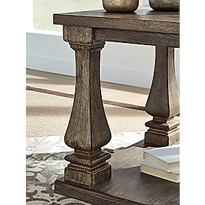 Signature Design by Ashley Johnelle Modern Country Rectangular End Table, Weathered Brown