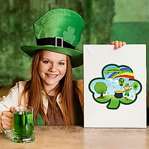 GloDreAm 24PCS St. Patrick’s Day DIY Stickers for Kids - Shamrock Lucky Irish Leprechaun Party Games Favors Supplies - School Class Activity Crafts