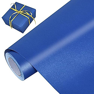 BEISHIDA Royal Blue Gift Wrapping Paper Solid Color Pearly-Lustre Wrapping Paper Roll Matte Gift Wrap Paper,Packing Paper for Wedding,Birthday,Graduation,Christmas Wrapping Paper(17inches X 32.8ft)
