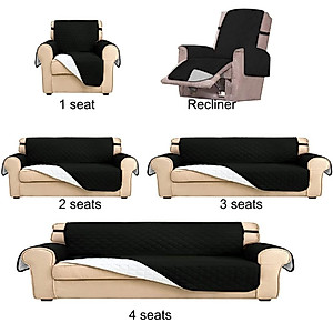 Sofa Covers 3 Seater And 1/2/4 Seater Waterproof Recliner Chair Cover Non Slip Sofa Slipcover Couch Protector Settee Cover for Cats Dogs Soft Quilted Seat Furniture Slipcovers ( Color : Deep blue , Si